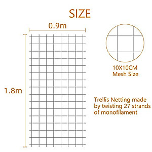 Zivisk 2Pcs Cucumber Tomato Trellis Netting, Heavy Duty Garden Netting for Climbing Plants Support, Pea, Grape, Bean, Fruit, Vegetables - 4" Mesh Size, 3Ft x 6Ft