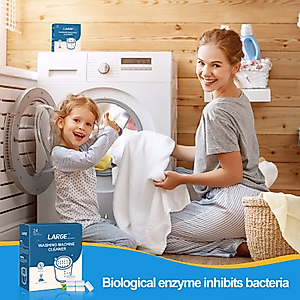 Washing Machine Cleaner Tablets - 24 Tablets Fresh Washer Cleaner Tablets for Cleaning Front Load/Top Load Washer and Laundry Machine Tub