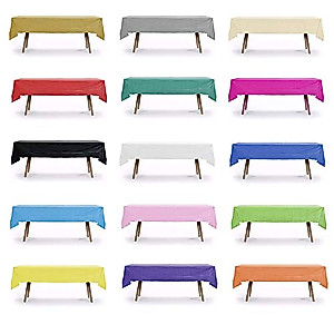 Gift Expressions 6 CT Premuim 54x108 inch Rectangle Plastic Tablecloth Waterproof Disposable Party Event Decoration Heavy Duty Table Cover(Silver)