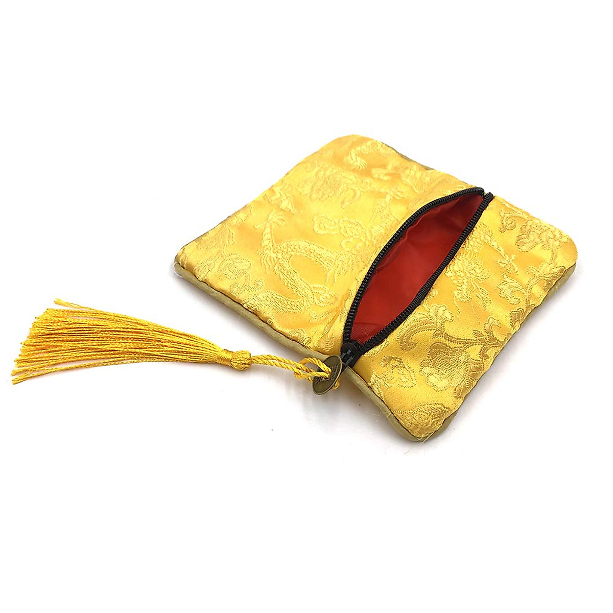 Aligle 24pc Chinese Silk Brocade Coin Purse Embroider Jewelry Bag Zipper Wallet Pouch