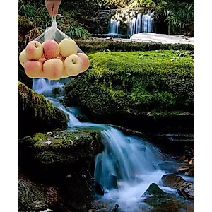 100 pieces nylon mesh net bags reusable mesh bags, Seafood Boiling Bags,Fruit and Vegetable Produce Packaging Net,24 Inch