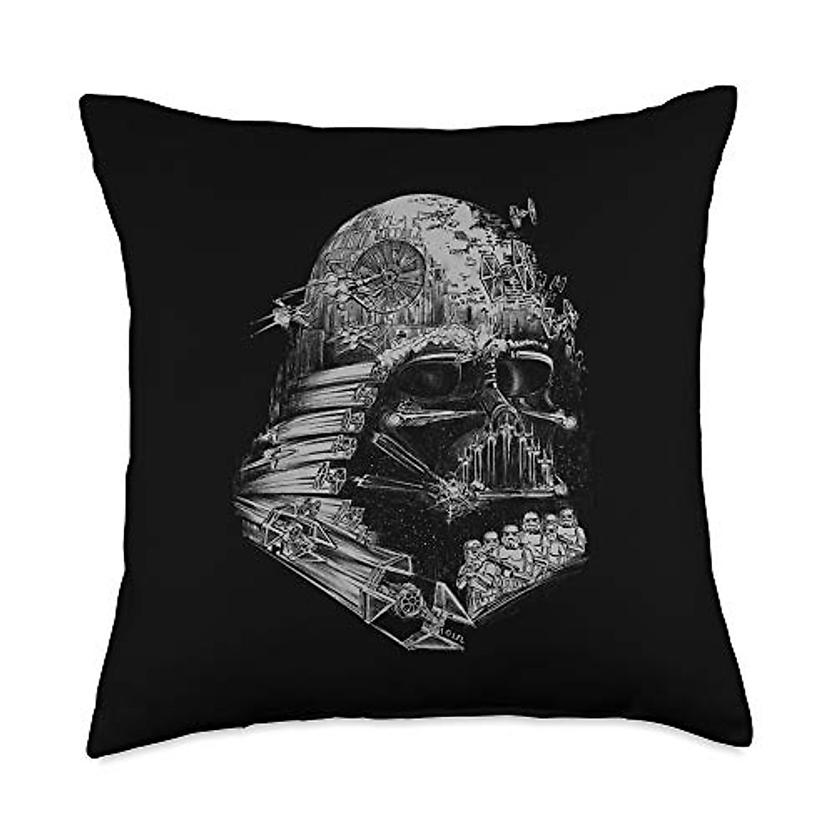 Star Wars Darth Vader Death Star Mashup Throw Pillow