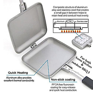 Panini Press Sandwich Maker [ Made in Japan ] Breakfast Sandwich Maker Toaster for Kitchen and Camping [ Tostadora De Pan Sandwichera ]