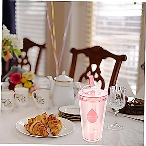 Healvian Straw Cup Milk Tea Cup Smoothie Cups for Coffee Cups with Lids Bulk Sport Water Bottles Straw Drinking Cups Insulated Coffee Mug with Lid Travel Tumbler Cup Plastic Tea Cup