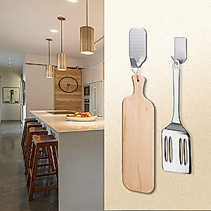 Adhesive Hooks Hat Hooks Rack for Wall Mounted Hangers 304 Stainless Steel Waterproof Stick on Hooks Durable 16-Pcs Nail Free Ultra Strong Stainless Steel Waterproof Hangers for Kitchen