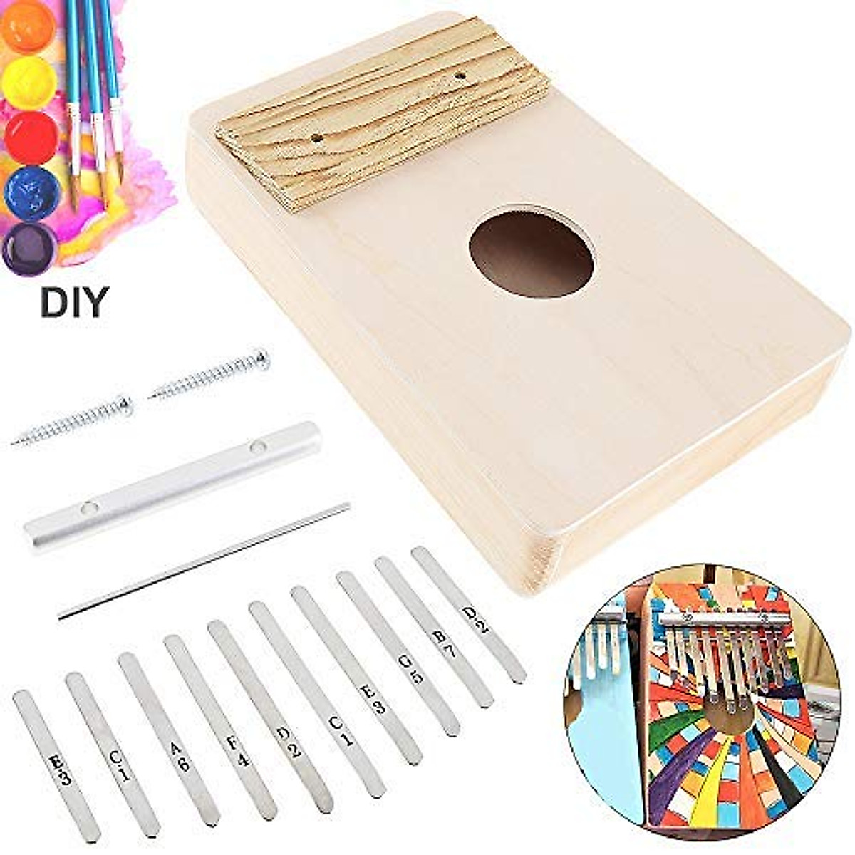 YiPaiSi 10 Keys Kalimba Thumb Piano, Portable Likembe, Mbira Finger Piano, Kalimba Sanza Finger Hand Thumb, Birthday Gift For Kids Adult Beginners