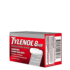 Tylenol 8 Hour Muscle Aches & Pain Acetaminophen Tablets for Muscle & Back Pain, 24 Count