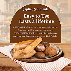 Sourdough Starter - Dehydrated Heirloom Style Sourdough Starter for Sourdough Bread, Pizza, Buns, Pancakes, Muffins | Easy to follow instructions. By Captain Sourpants