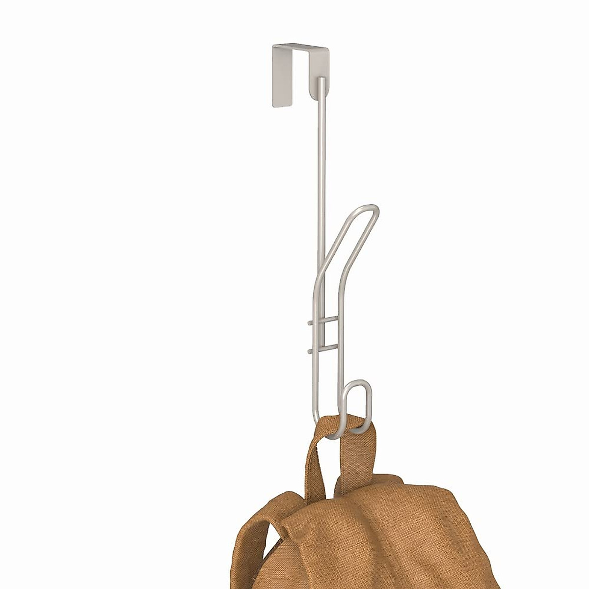 ClosetMaid Over The Door Hanger Rack with Hooks, for Hats, Scarves, Belts, Towels, Jackets, Nickel Finish