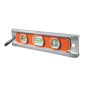 Klein Tools 9319RETT Level, 9-Inch Magnetic Aluminum Torpedo Level with 0/45/90 Degree Vials and V-groove, Tapered Nose