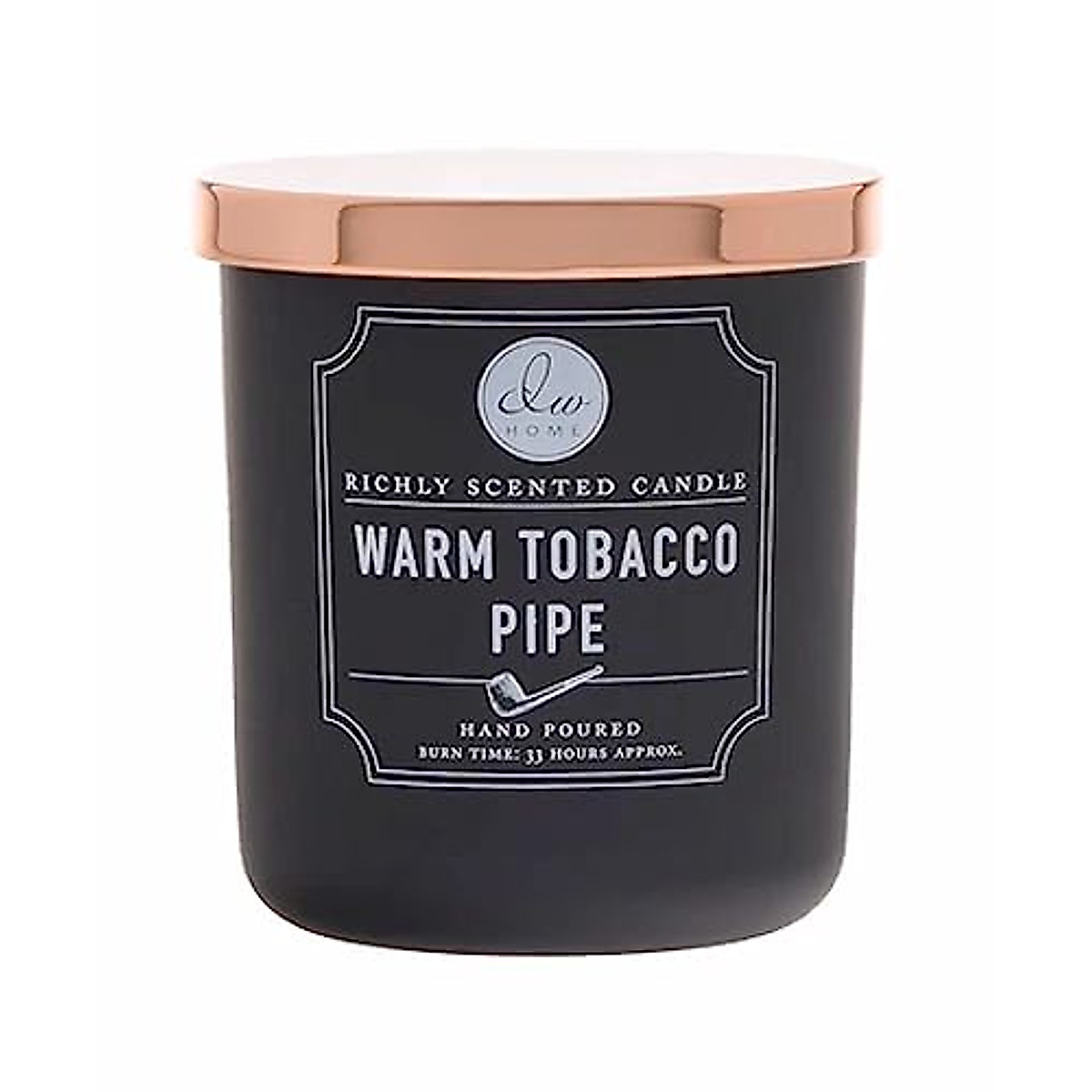 DW Home Medium Warm Tobacco Pipe Candle in Glass Jar with Copper Lid- 9.21 Oz.