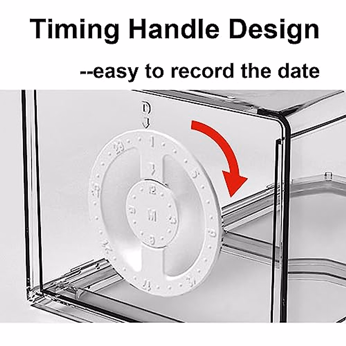 LALASTAR 2 Pack Refrigerator Organizer Bins with Pull-out Drawer, Stackable Kitchen Pantry Organizers and Storage with Freshness Timer, Clear Acrylic Freezer Organizer Drawer, Small