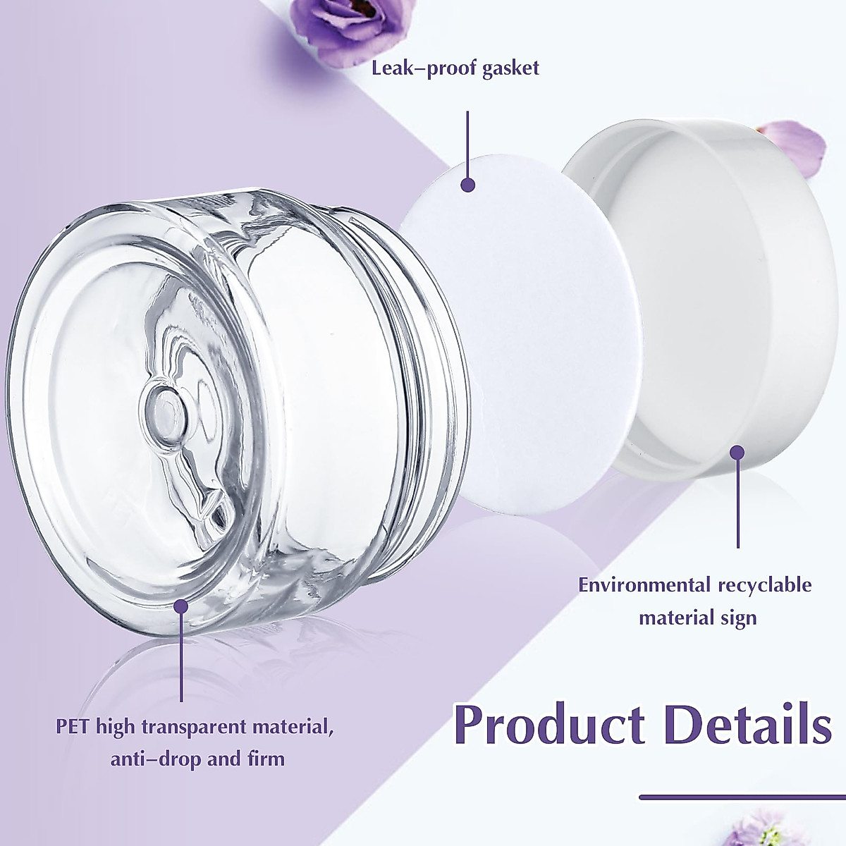 Lanties 200 Pcs 1 oz Empty Bulk Plastic Container Jars with White Lid Leak Proof Round Clear Plastic Jars Small Cosmetic Travel Containers for Storage Makeup Beauty Products Creams Lotion Ointments