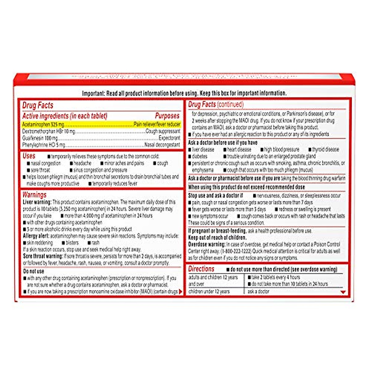 Sudafed PE Head Congestion + Flu Severe Decongestant Tablets for Adults, 24 ct