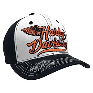 Harley-Davidson Women's Embroidered H-D Spirit Baseball Cap, Black & White