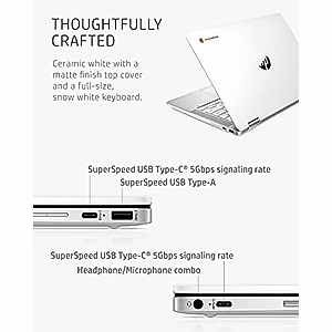 HP Chromebook x360 14 Laptop, Intel Celeron Processor, 4 GB RAM, 32 GB eMMC, 14” HD (1366 x 768), Chrome OS, Webcam & Dual Mics, Work, Streaming, School, Long Battery Life (14a-ca0050nr, 2021)