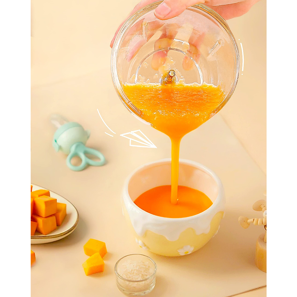 HEYVALUE Baby Food Maker, 13-in-1 Baby Food Puree Blender for Baby Food, Fruit, Vegatable, Meat, with Food Containers, Baby Food Processor Freezer Tray, Silicone Spoons, Silicone Spatula(Light Green)