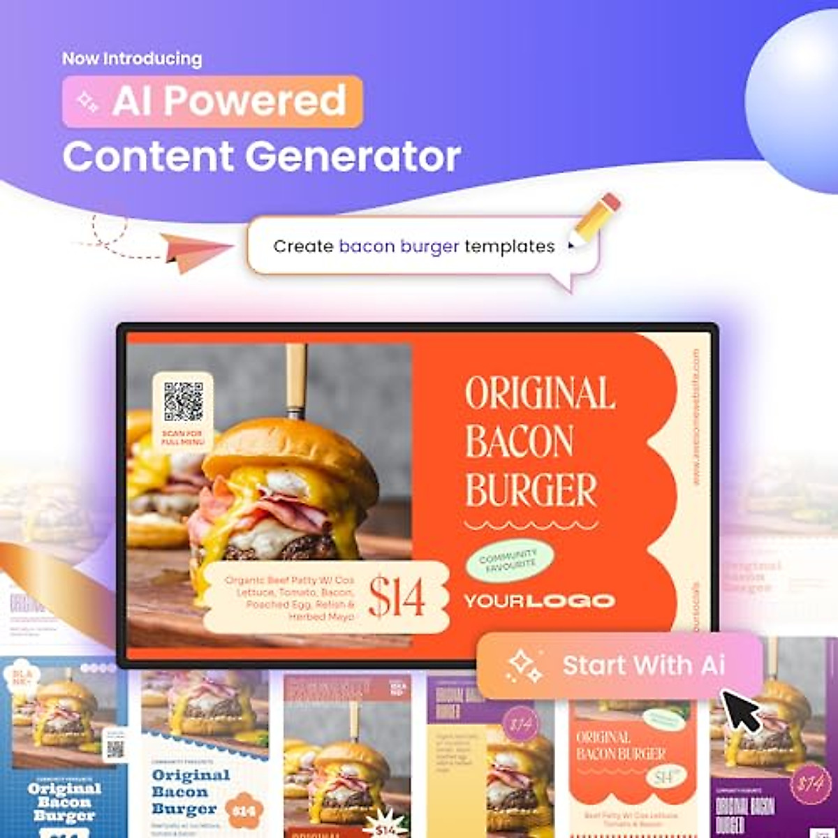 Mandoe Essentials Digital Signage Displays - Digital Signage Player for Digital Menu Board, Electronic Menu Board and Digital Message Board. World-Class Templates & Easy To Use Setup