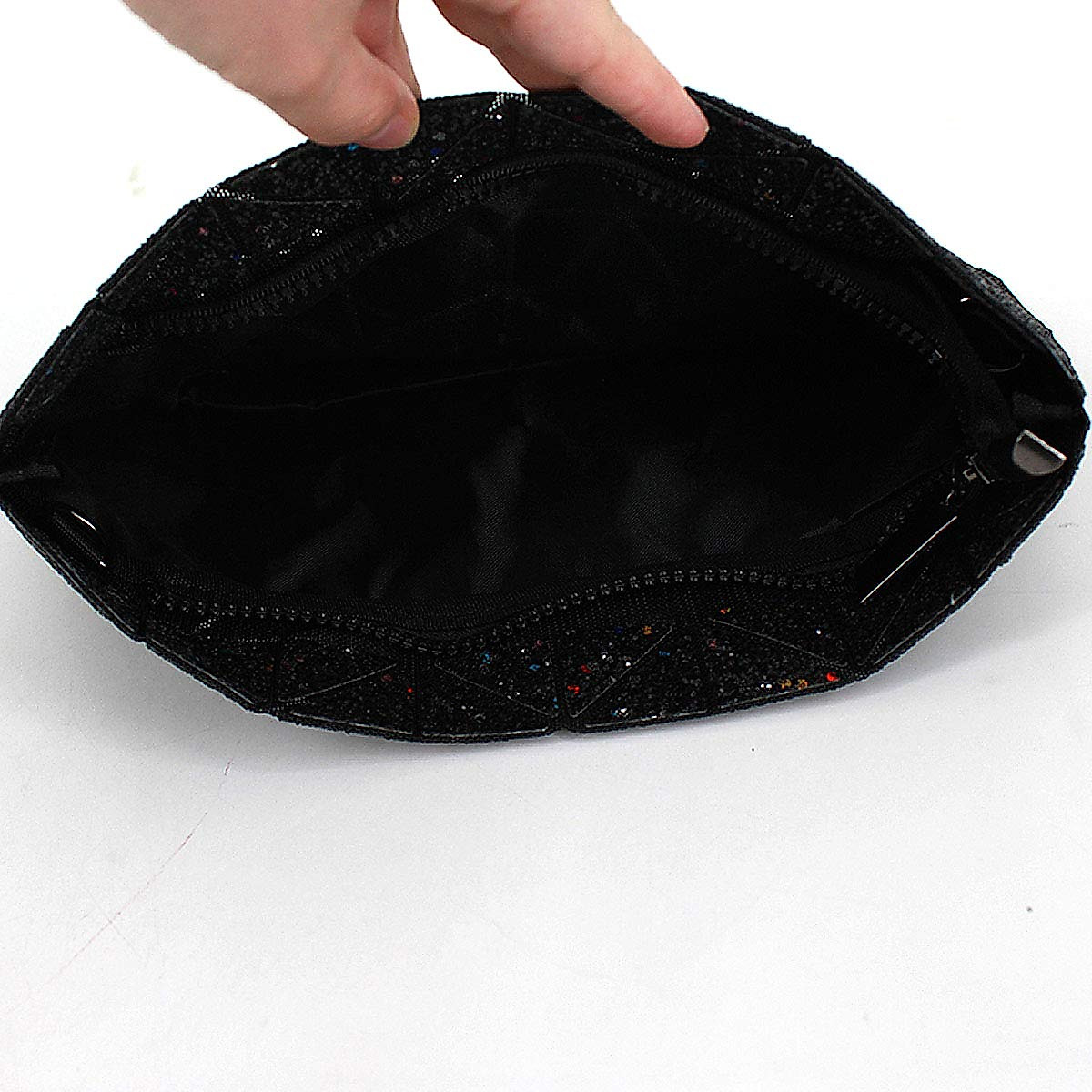 Sun Kea Geometric Shoulder Handbags Women Laser PU Cross-Body Bag Clutch Purse (Laser)