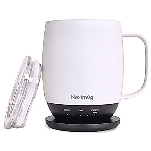 Nextmug - Temperature-Controlled, Self-Heating Coffee Mug (Ivory - 14 oz.)