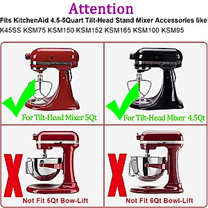 Stainless Steel Flex Edge Beater for KitchenAid Mixer, Fits Tilt-Head Stand Mixer Bowls For 4.5-5 Quart Bowls, Kitchenaid Paddle Attachment by ABTER
