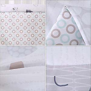VIVILINEN Grey Elephants Baby Crib Bedding Set for Boys Girls 3 Pieces Animals Infant Nursery Baby Crib Comforter Set with Crib Bed Quilt Fitted Sheet Skirt Set for Standard Size Crib