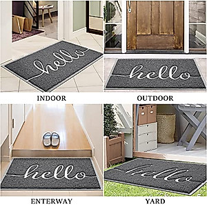 BeneathYourFeet Door Mat (30"x17.5",Dark Grey), Durable Welcome Mat Low Profile Floor Mat Front Doormat Non Slip Mats for Entryway, Patio, High Traffic Areas