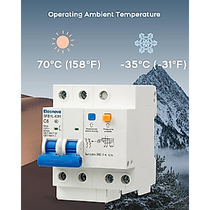 Elecnova 6-63A Miniature Circuit Breaker, 2Pole+N AC 63 Amp 230V, DIN-Rail Mounted MCB, Circuit Leakag, Overload, Short-Circuit Trip, 110V / 120V Available