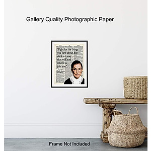 Ruth Bader Ginsburg Wall Art - RBG Motivational Quote Home Decor, Room Decoration for Office, Bedroom - Inspirational Gift for Women, Attorney, Lawyer, Liberal Feminist - Picture Poster Photo Print