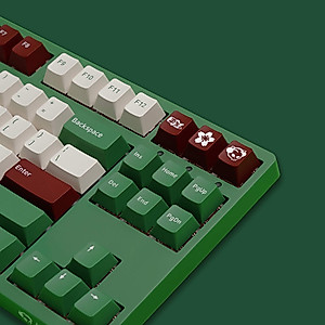 Akko 87-Key TKL Wired Mechanical Gaming Keyboard, Matcha Red Bean Themed Programmable Keyboard, PBT Doubleshot Keycaps and Anti-Ghosting (Gateron Pink Linear Switch)