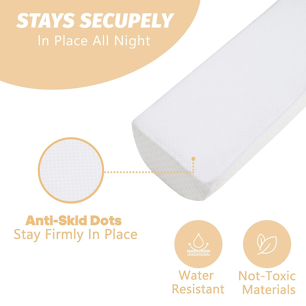 YIHATA Bed Rail for Toddlers 2 in 1 Foldable Bed Bumper Kids Foam Bed Bumper Safety Bed Rail for Toddlers with Non-Slip Machine Washable Cover Bed Side Rail for Queen, King, Twin Bed（1 Pack）