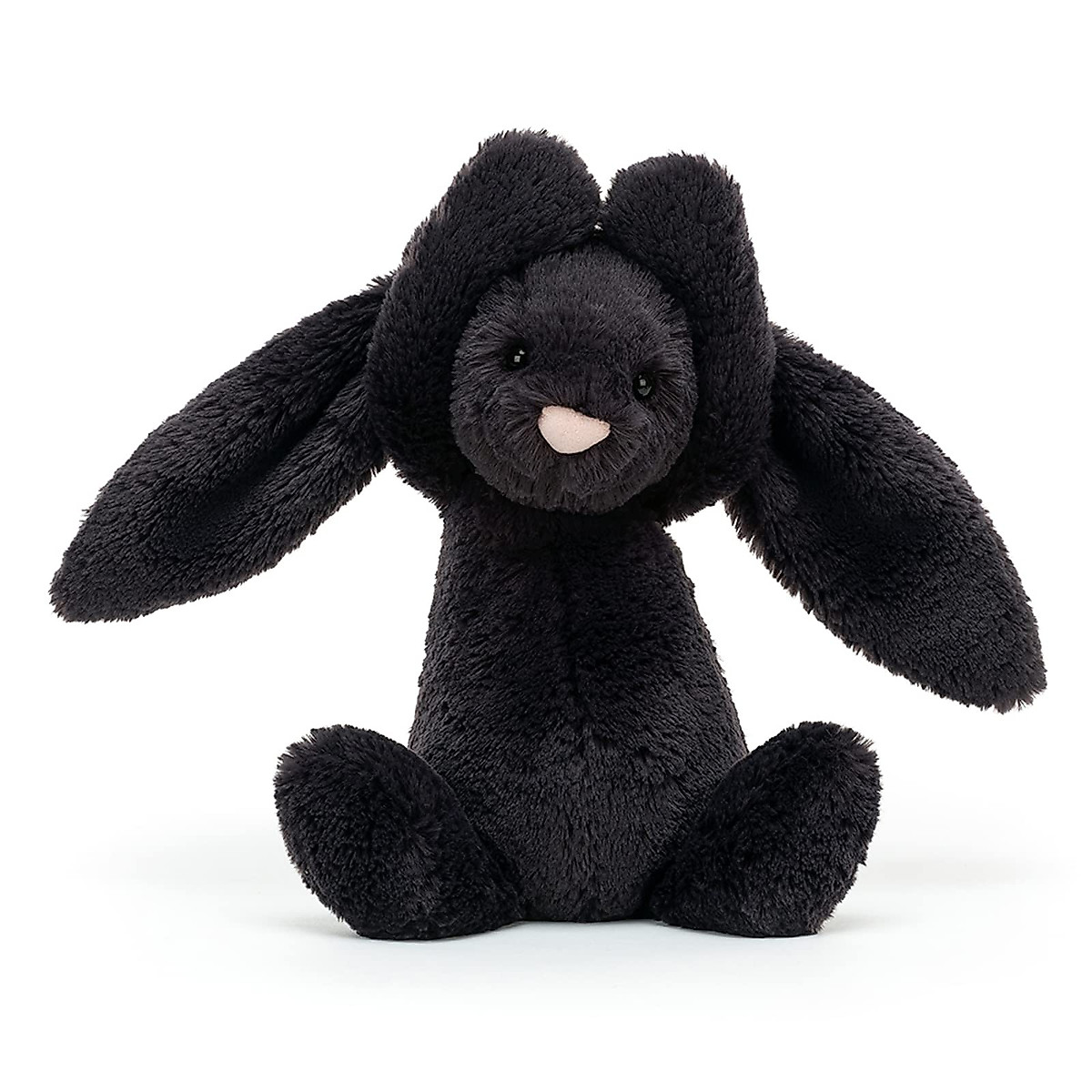 Jellycat Bashful Inky Black Bunny Stuffed Animal, Medium