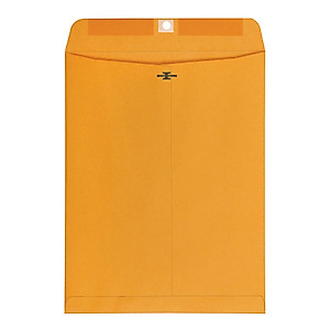 Amazon Basics 10 x 13-Inch Clasp Kraft Envelopes, Gummed, 100-Pack