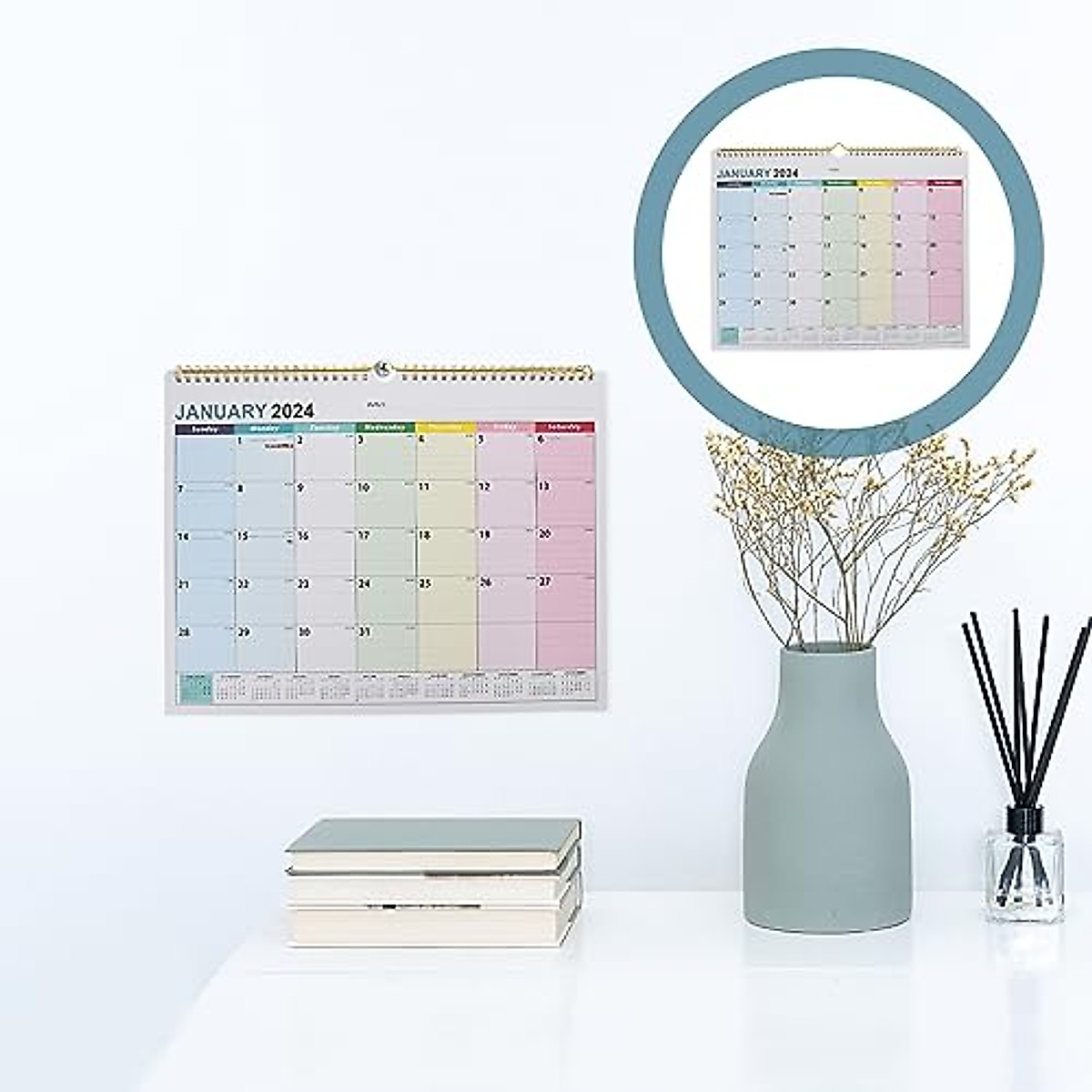 NUOBESTY 2024-2025 Wall Calendar Hanging Calendar Flip Schedule Calendar from Jan. 2024- Jun. 2025 Table Calendar Planner Calendar New Year Calendar for Home Office
