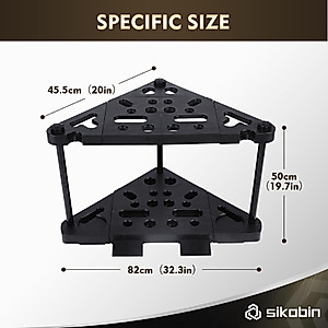 Sikobin Triangle Yard tool Organizer, Shed Organizer, Plastic Brooms and Mops Organizer,Corner Tool Storage Rack and Garage Storage,Black