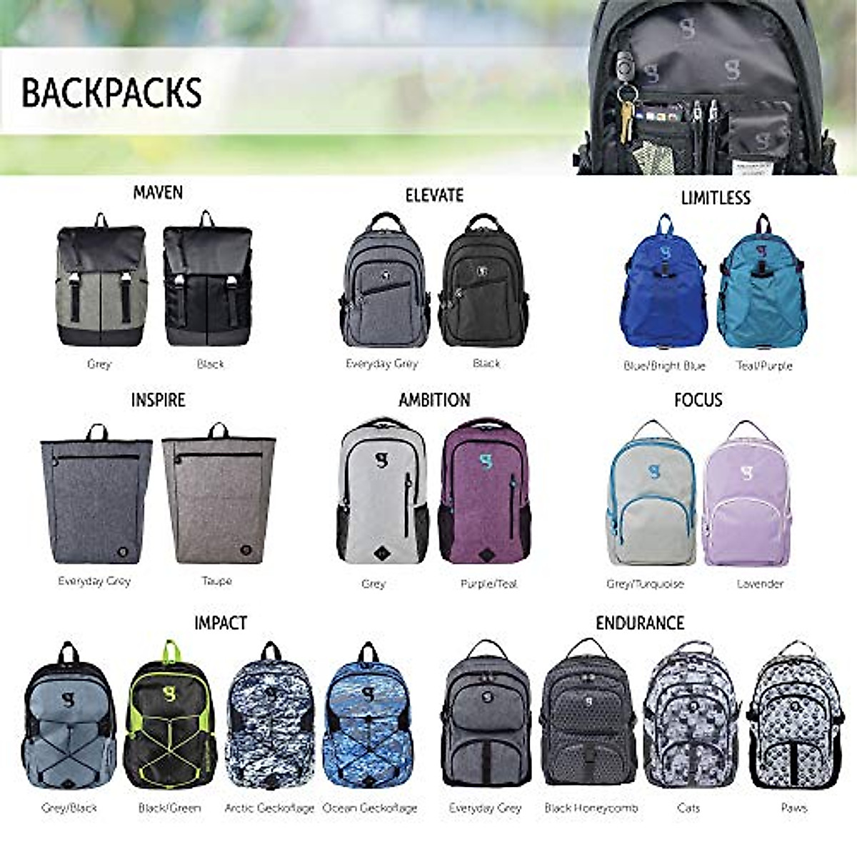 geckobrands Impact Backpack, Ocean geckoflage