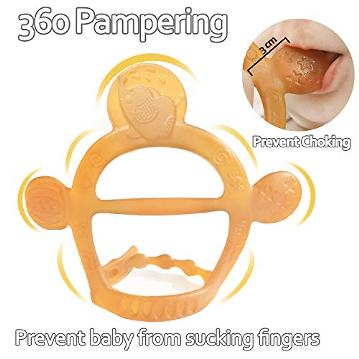 【Never Drop from Hand】 HEORSHE Baby Teething Toys for Babies 0-6 6-12 Months Teethers for Infants Toddlers Silicone Molars Adjustable Wristband Chew Toys for Babies 3 4 5 6 7 8 9 10 11 12 Months