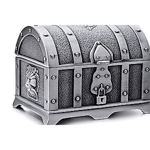 REINDEAR Vintage Pewter Tooth Fairy Treasure Chest Box