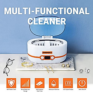 Ultrasonic Jewelry Cleaner, ENGiNDOT 600ML Professional Ultrasonic Cleaner Machine, Portable Household Cleaning Machine With Five Digital Timer for Eyeglasses, Watches, Earrings, Ring, Necklaces,Coins