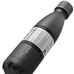 CrazyCap LYT Bottle - Self-Cleaning and UV Water Purification. Double Walled Vacuum Insulated Stainless Steel Water Bottle.