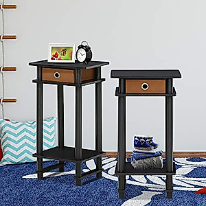 Furinno Turn-N-Tube End Table, 2-Pack, Espresso