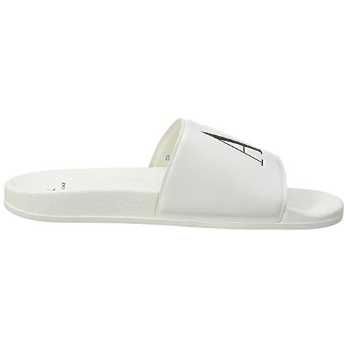 A|X Armani Exchange Men's Icon Project Logo Slip-on Slide Sandal Flip-Flop, Op.white, 7