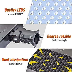 LED Parking Lot Lights 200w - Direct Wiring AC 100-277V LED Shoebox Pole Light - 26000lm 5000K Daylight Street Lighting - IP65 Waterproof Outdoor Large Area Lighting ETL DLC Listed