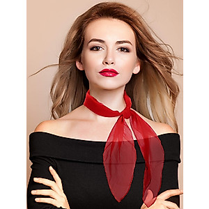 SATINIOR Chiffon Scarf Women Square Handkerchief Lightweight Satin Ribbon Scarf Retro Neck Scarf