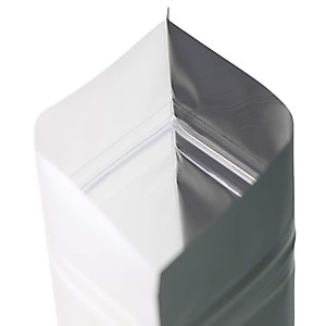 QQ Studio Pack of 100 Translucent Front Matte Black Poly Plastic Resealable Bags (3.3oz (5" x 7"), Stand-Up Pouch)