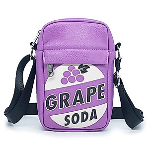 Disney Bag, Cross Body, Pixar, Up, Grape Soda Bottle Cap Logo, Purple, Vegan Leather