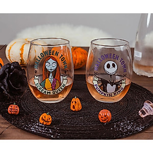 Disney The Nightmare Before Christmas 20-Ounce Stemless Wine Glasses | Set of 2