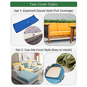 SINCERE Custom Cushion Cover with Zipper Indoor/Outdoor, Cut to Size Non-Slip Removable Replacement Seat Cover for Window Bench Pad, Floor Pillow, Patio Furniture Cushion Cover, No Insert