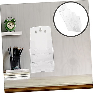 Folding Rack Desktop Brochure Holder Wall Pamphlet Holder File Storage Rack File Holder Rack Acrylic Brochure Holder Clear File Rack Wall Mount Flyer Holder Clear Pamphlet Rack