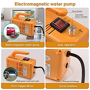 mewmewcat Handheld Steam Cleaner, 1700W Portable High Pressure Steam Cleaner with Controllable Steam Spray Gun, Steam Cleaning Machine for Kitchen Bathroom Furniture Car Detailing Seat, Yellow